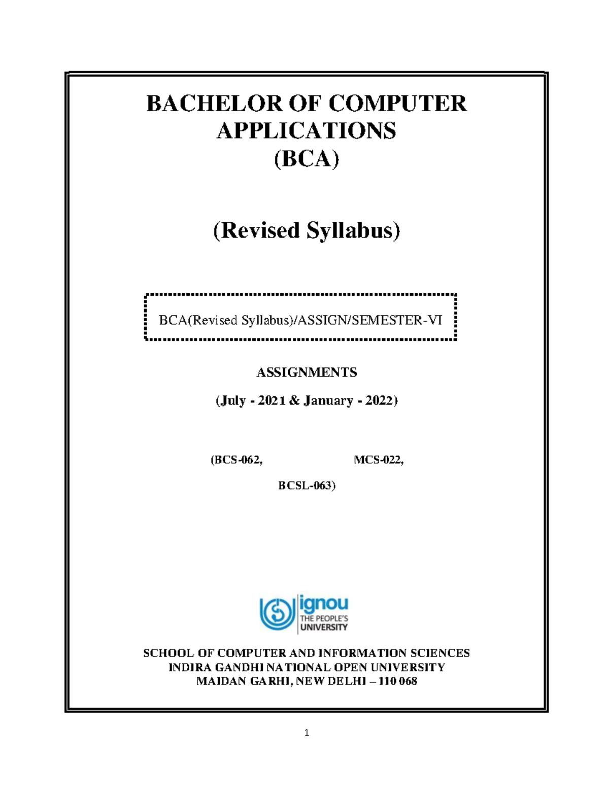 BCA Semester-VI Assignments 2021-22 - BCA(Revised Syllabus)/ASSIGN ...