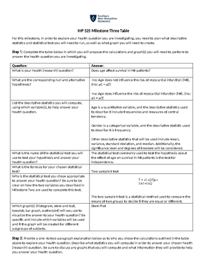 IHP 525 Module Five Problem Set - Newborn weight. A study takes a SRS ...