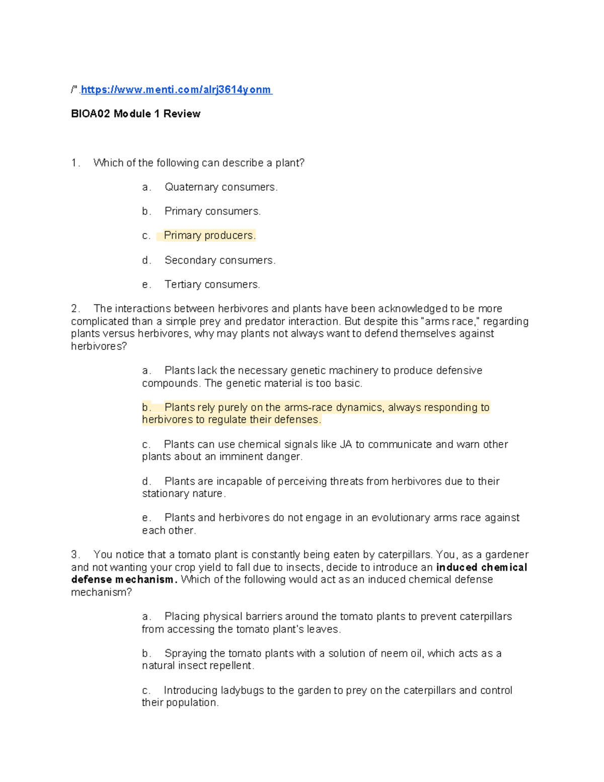 FSG Midterm Practice -Module 1 Plant Form & Function - /".menti ...