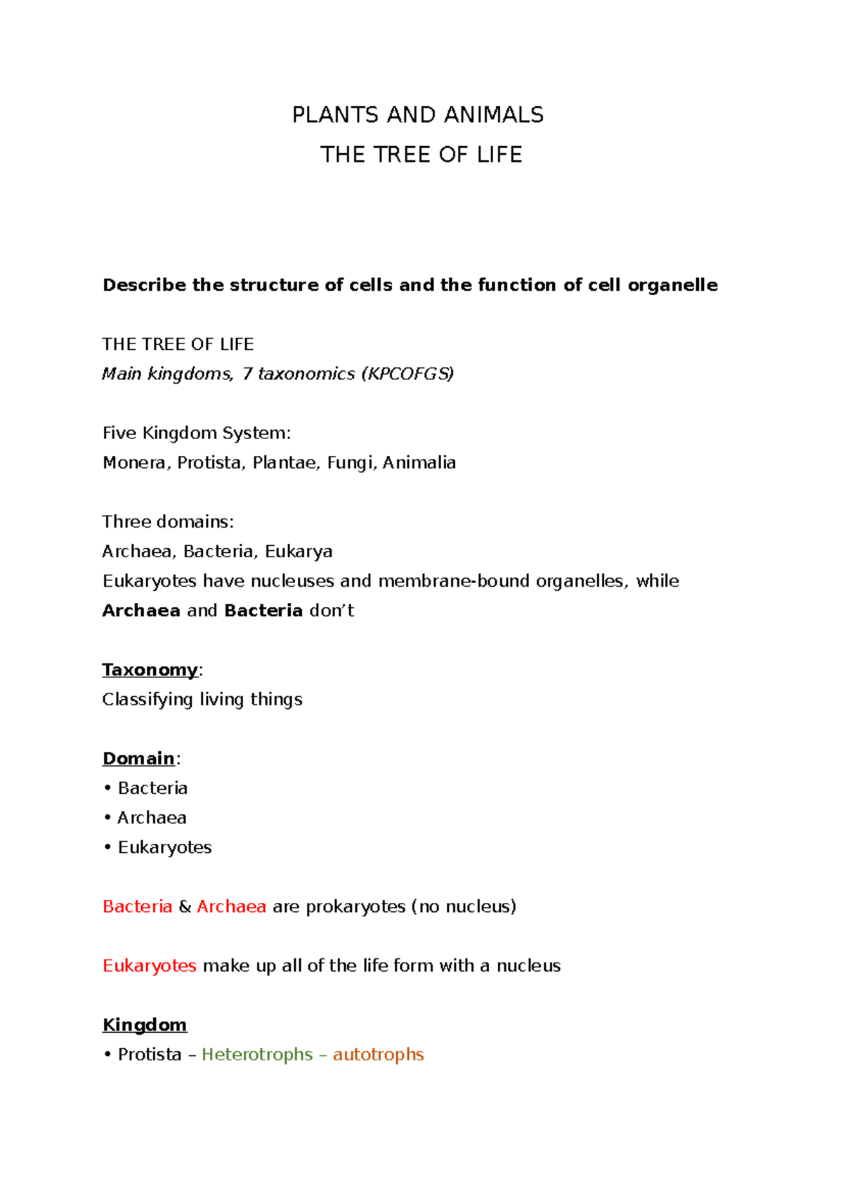 P A Lecture Notes PLANTS AND ANIMALS THE TREE OF LIFE Describe The p-a-lecture-notes-plants-and-animals-the-tree-of-life-describe-the