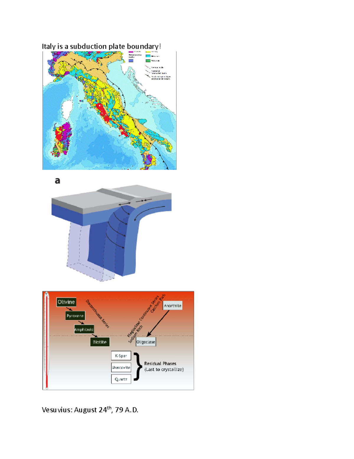 Volcanoes and Destruction - Italy is a subduction plate boundary ...