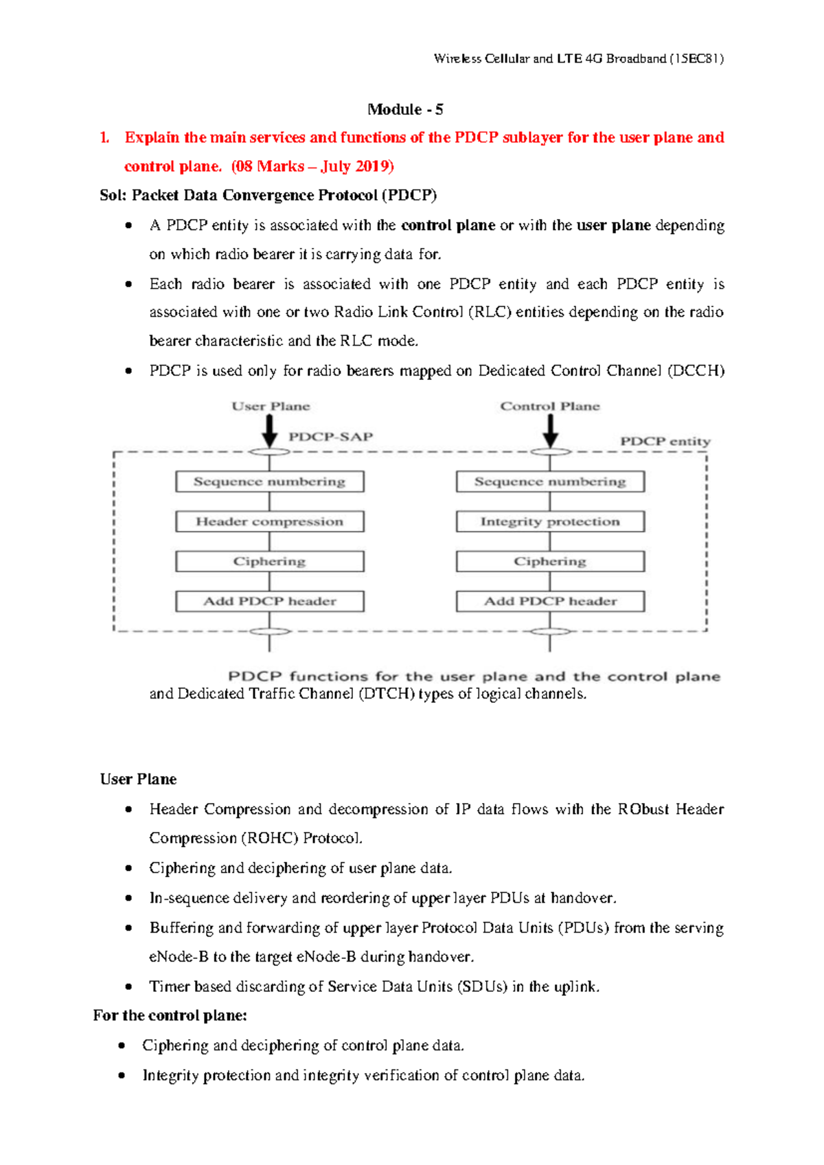 Module-5 LTE - Module 5 lte notes - **Module - 5 Explain the main ...
