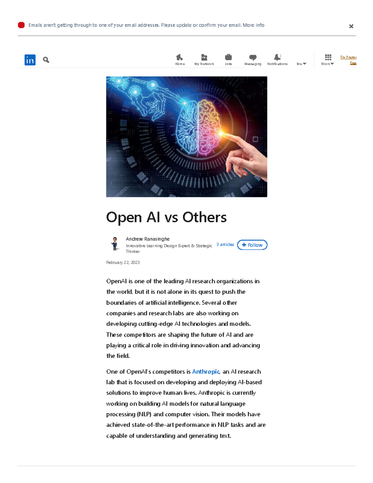 (3) Open AI vs Others Linked In - Open AI vs Others Andrew Ranasinghe 3 ...