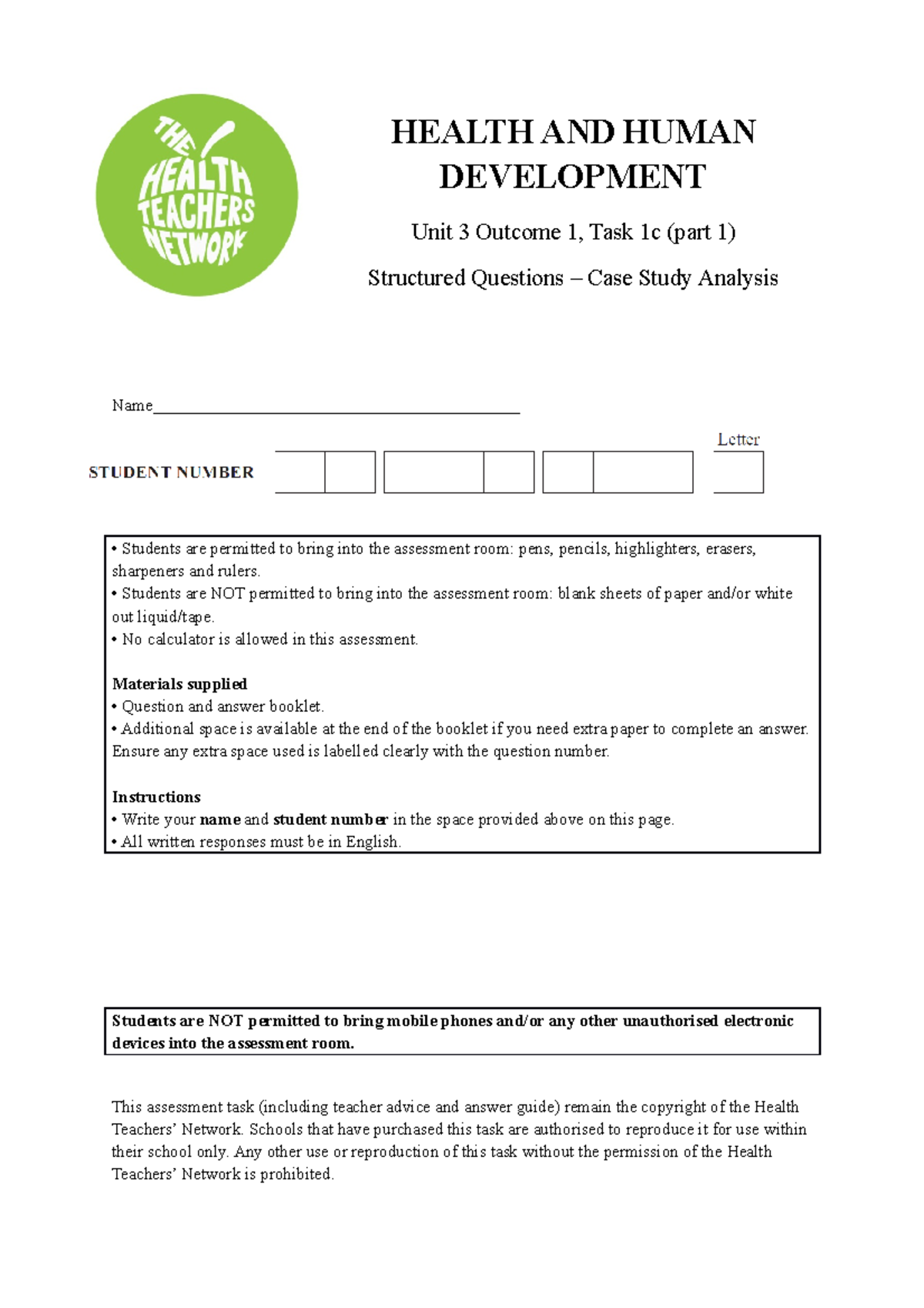 Prac Sac used in Commencement (TN 2018 Case Study) - HEALTH AND HUMAN ...