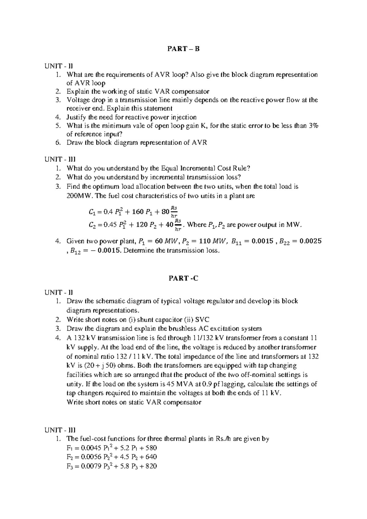 CLA2 QB - Refer - PART – B UNIT - II What are the requirements of AVR loop? Also give the block ...