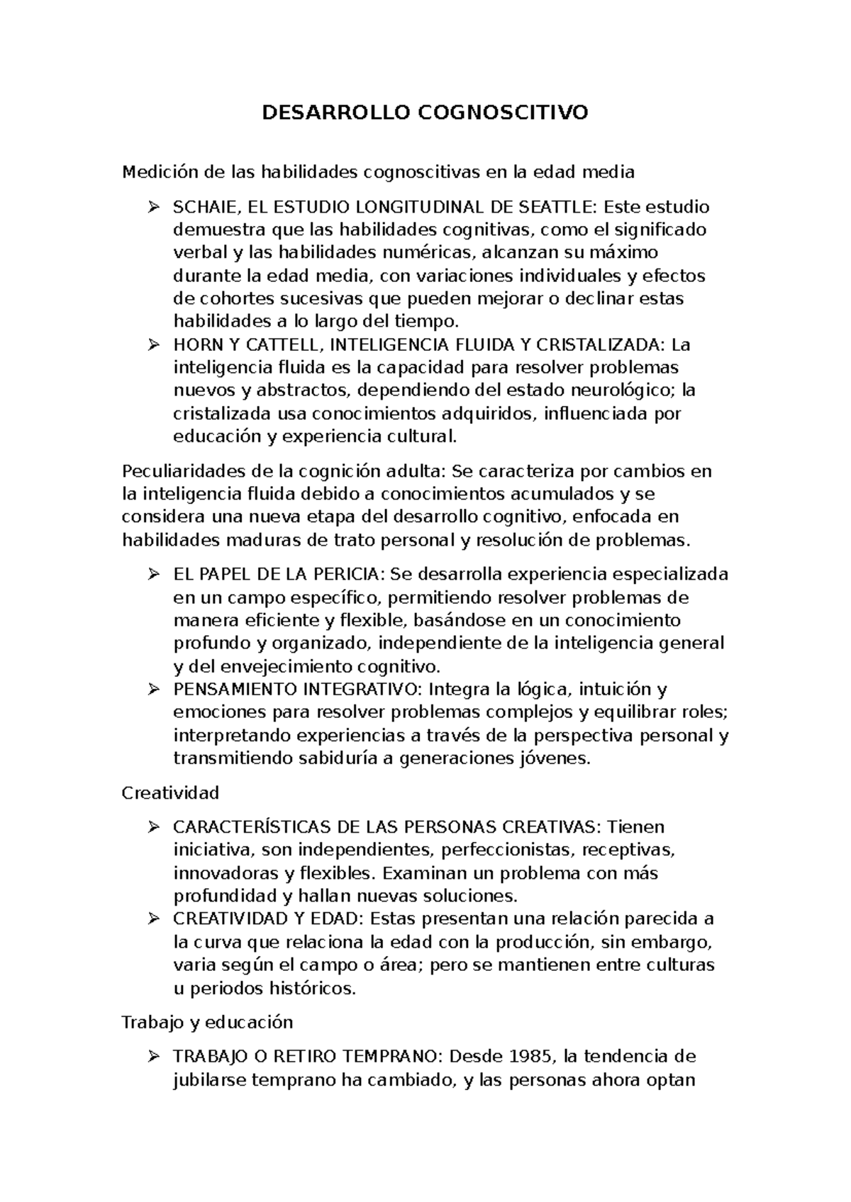 Desarrollo Cognoscitivo en la adultez media - DESARROLLO COGNOSCITIVO Medición de las ...