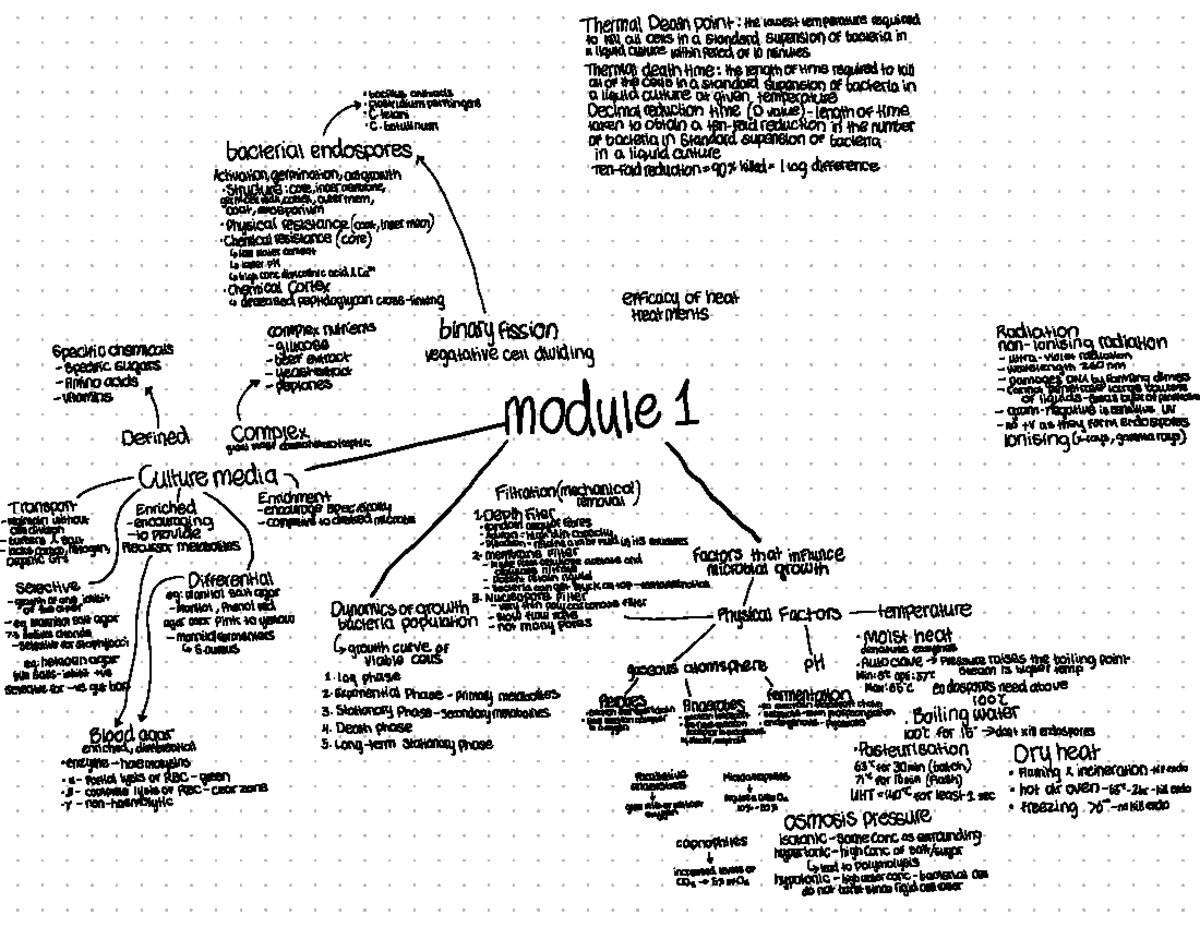 Micro module 1 word cloud - Thermal Death point : the lowest temperature required to kill all ...