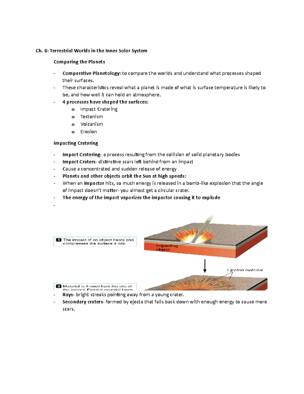 Ch. 6 - Terrestrial Worlds in the Inner Solar System - Ch. 6 ...