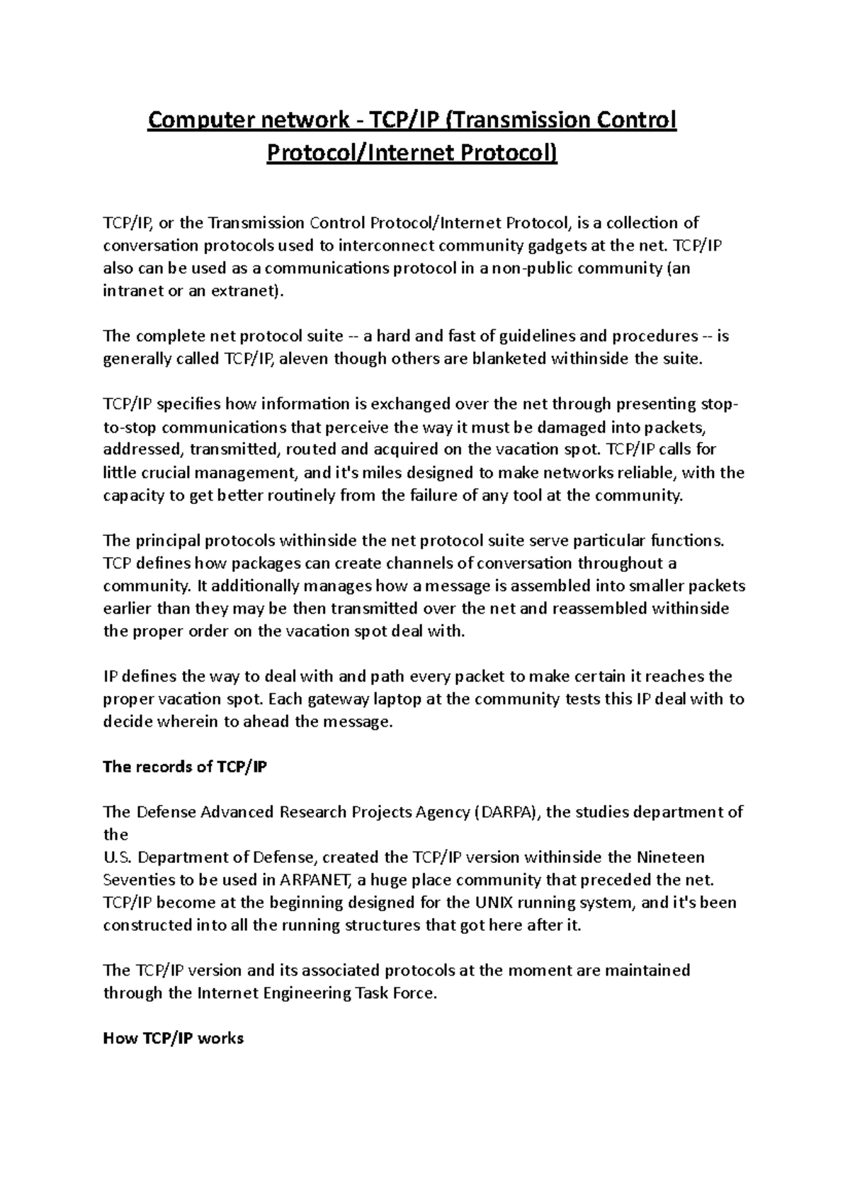 Computer Network Tcpip Transmission Control Protocolinternet Protocol Computer Network