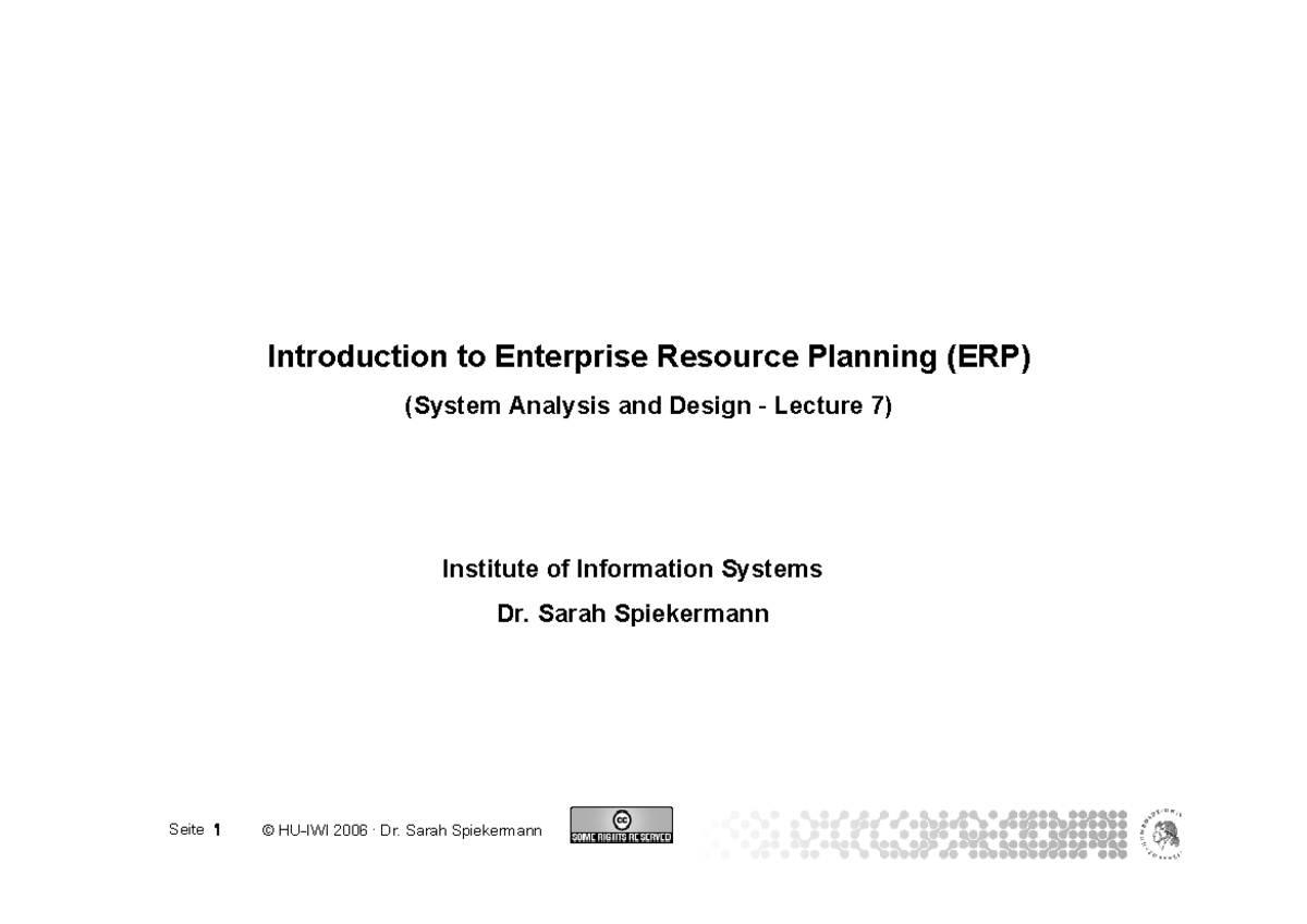 Erp-Lesson-Final - Introduction to Enterprise Resource Planning (ERP ...