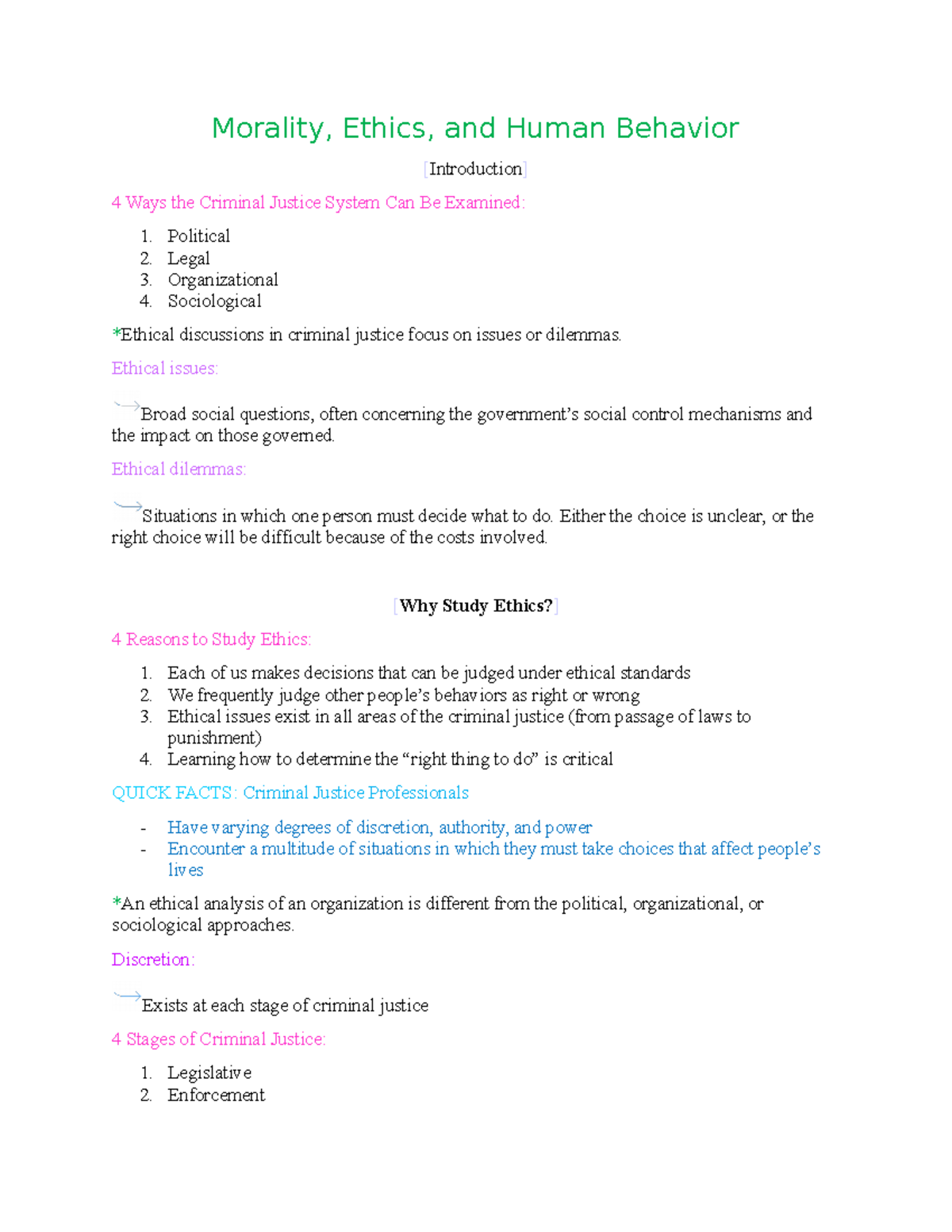 Morality, Ethics, and Human Behavior - Morality, Ethics, and Human ...