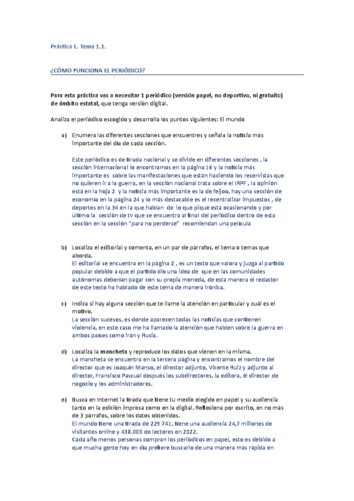 Angela Nazario Baldo - Práctica 1. Tema 1. ¿CÓMO FUNCIONA EL PERIÓDICO ...