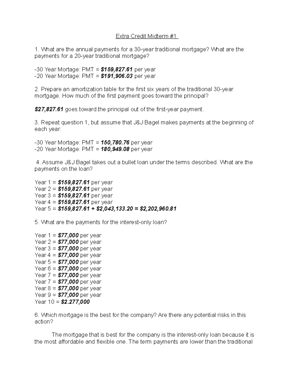 Extra Credit Midterm #1 FIN - Extra Credit Midterm # What are the ...