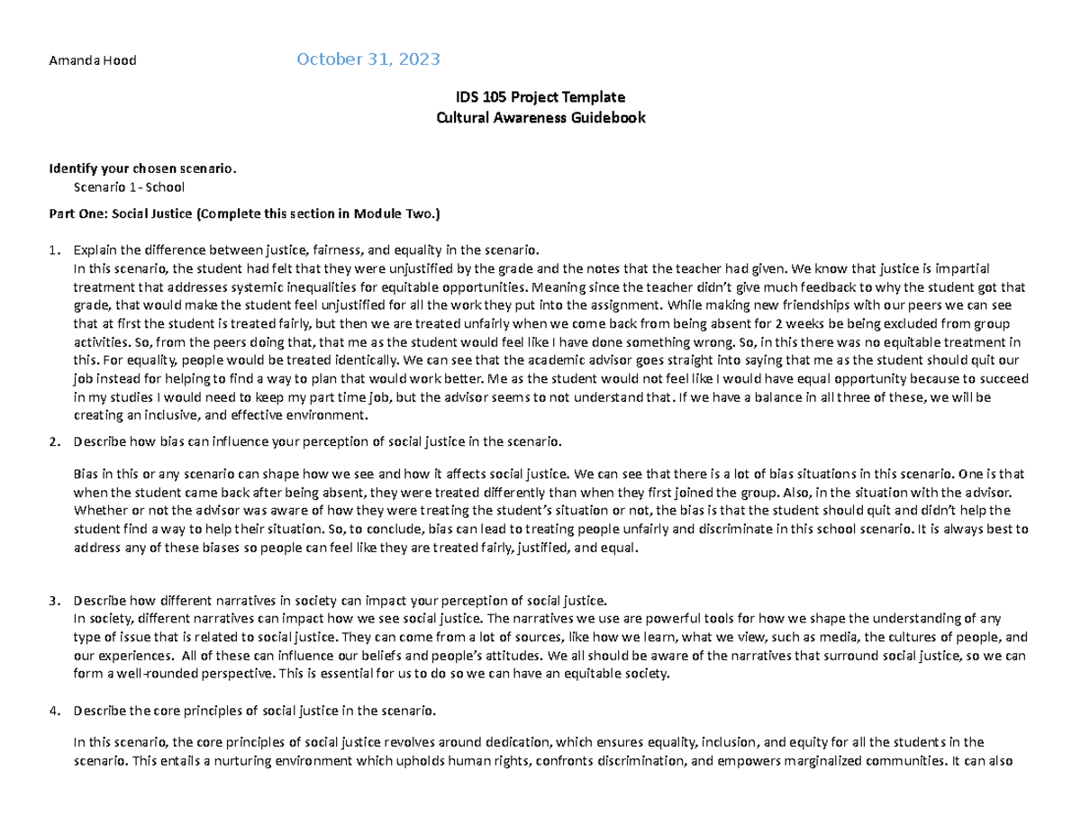 IDS 105 Project Template MOD 2 & 3 & 4 - Amanda Hood October 31, 2023 ...