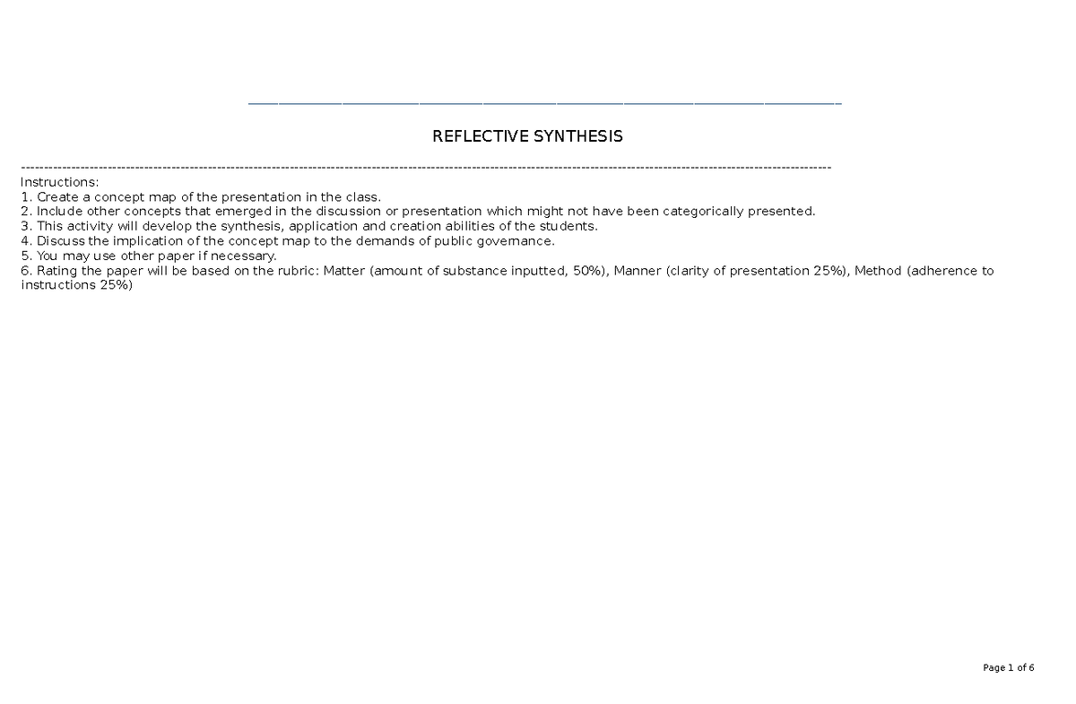 Power, Politics and Leadership Concept Map - #### REFLECTIVE SYNTHESIS ...