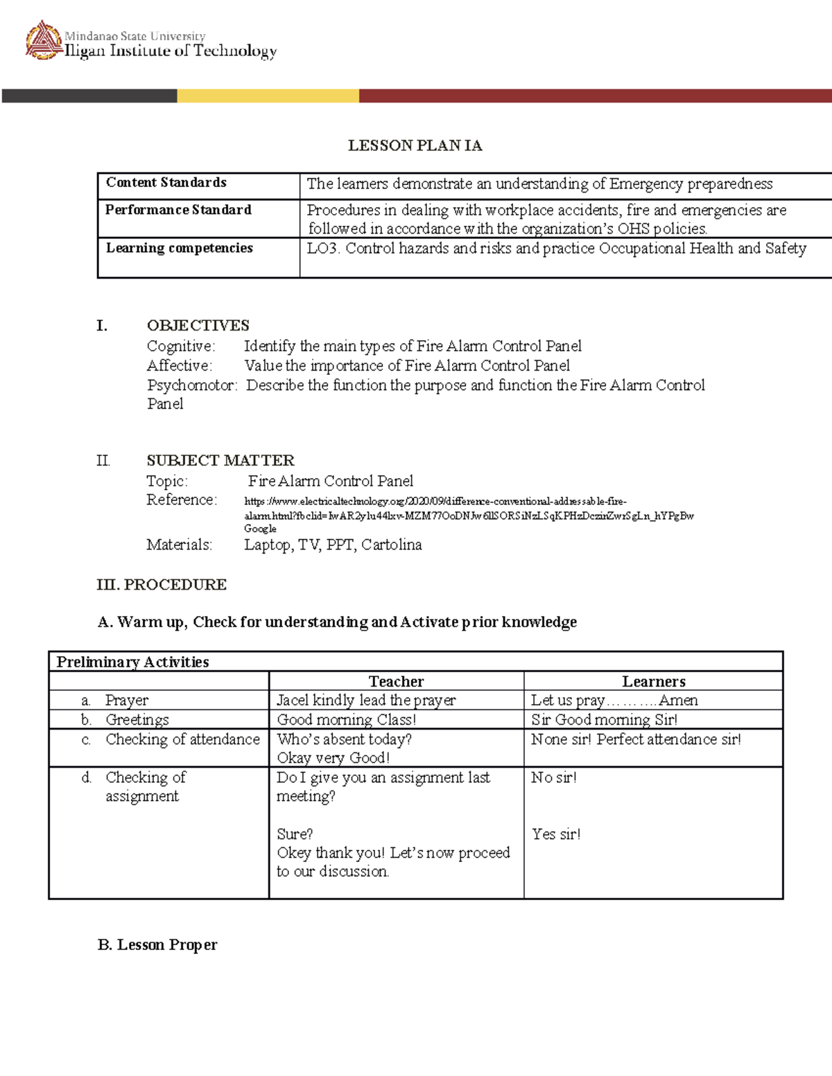 Lesson Plan - Clamp Tester - LESSON PLAN IA Content Standards The ...