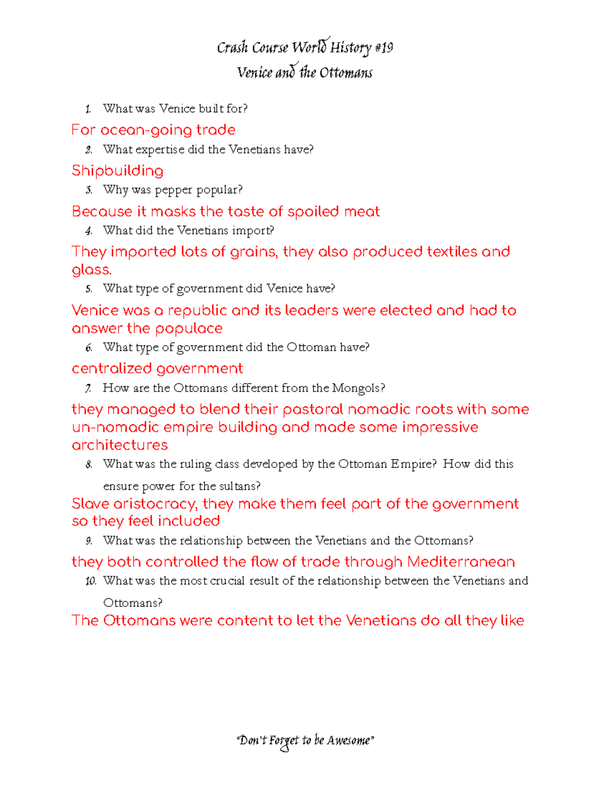 Copy of 19 Venice and the Ottomans - Crash Course World History Venice ...