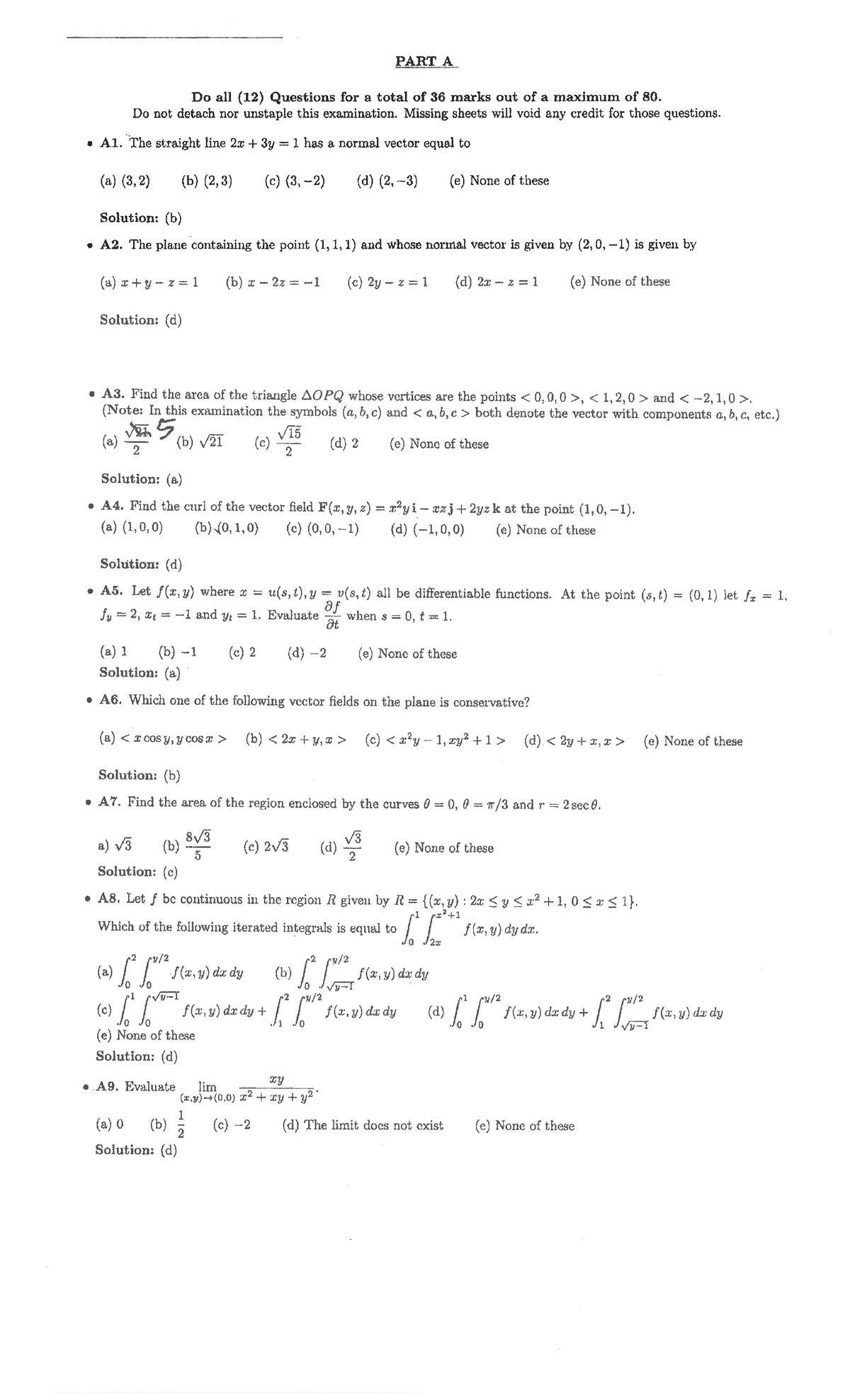 Exam 2016, questions and answers - Math 2004 - Studocu
