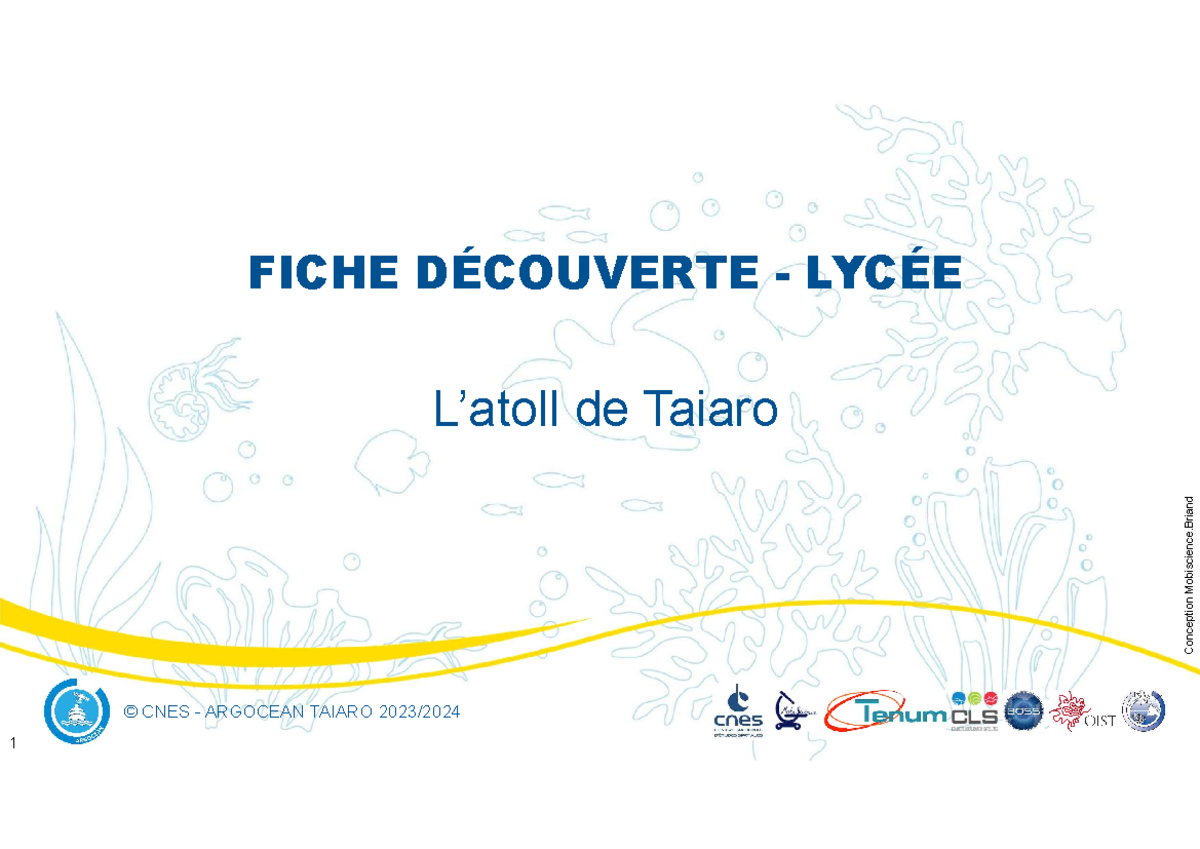 Découverte Atoll - © CNES - ARGOCEAN TAIARO 2023/ Conception ...