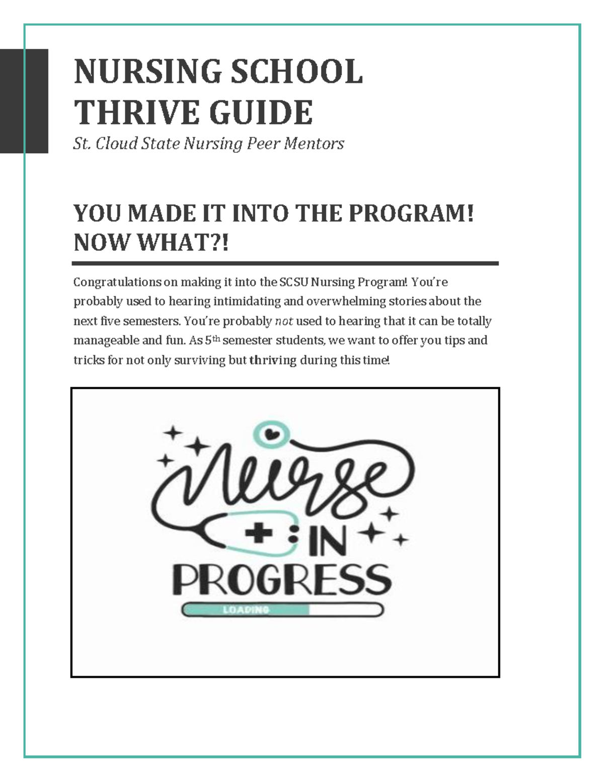 SCSU Nursing School Thrive Guide - NURSING SCHOOL THRIVE GUIDE St ...