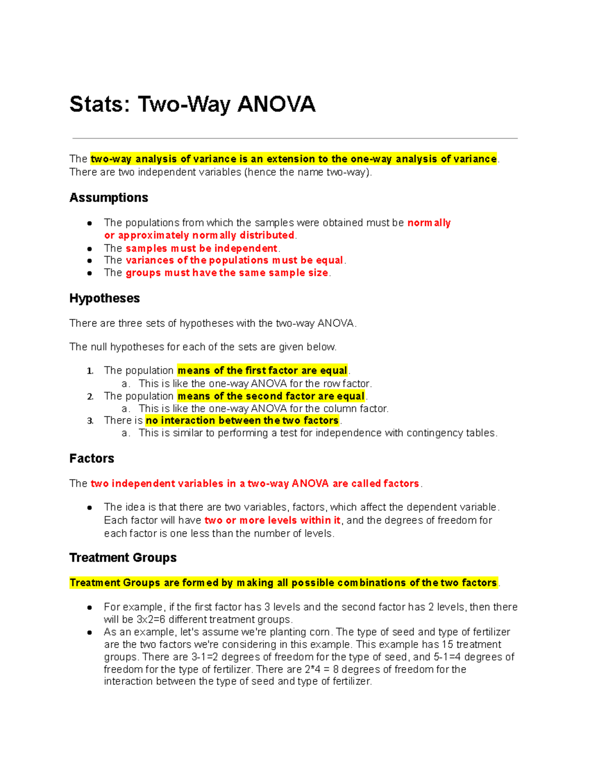 Two-Way Analysis of Variance - Stats: Two-Way ANOVA The two-way ...