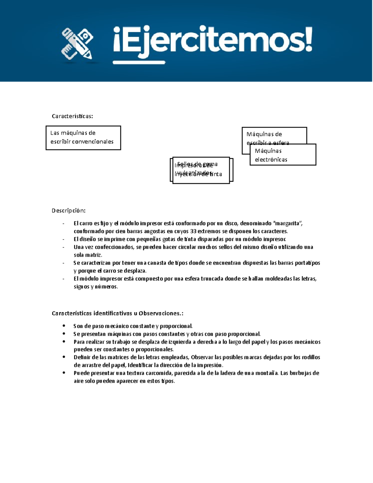 API 3 documentologia - Características: Descripción: - El carro es fijo ...
