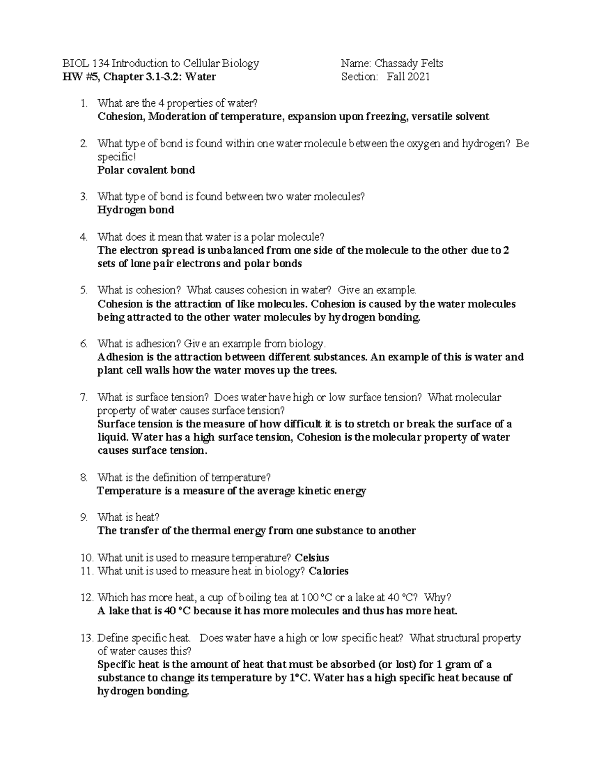 HW5 chap3 water 2021+C+%281%29 - BIOL 134 Introduction to Cellular ...