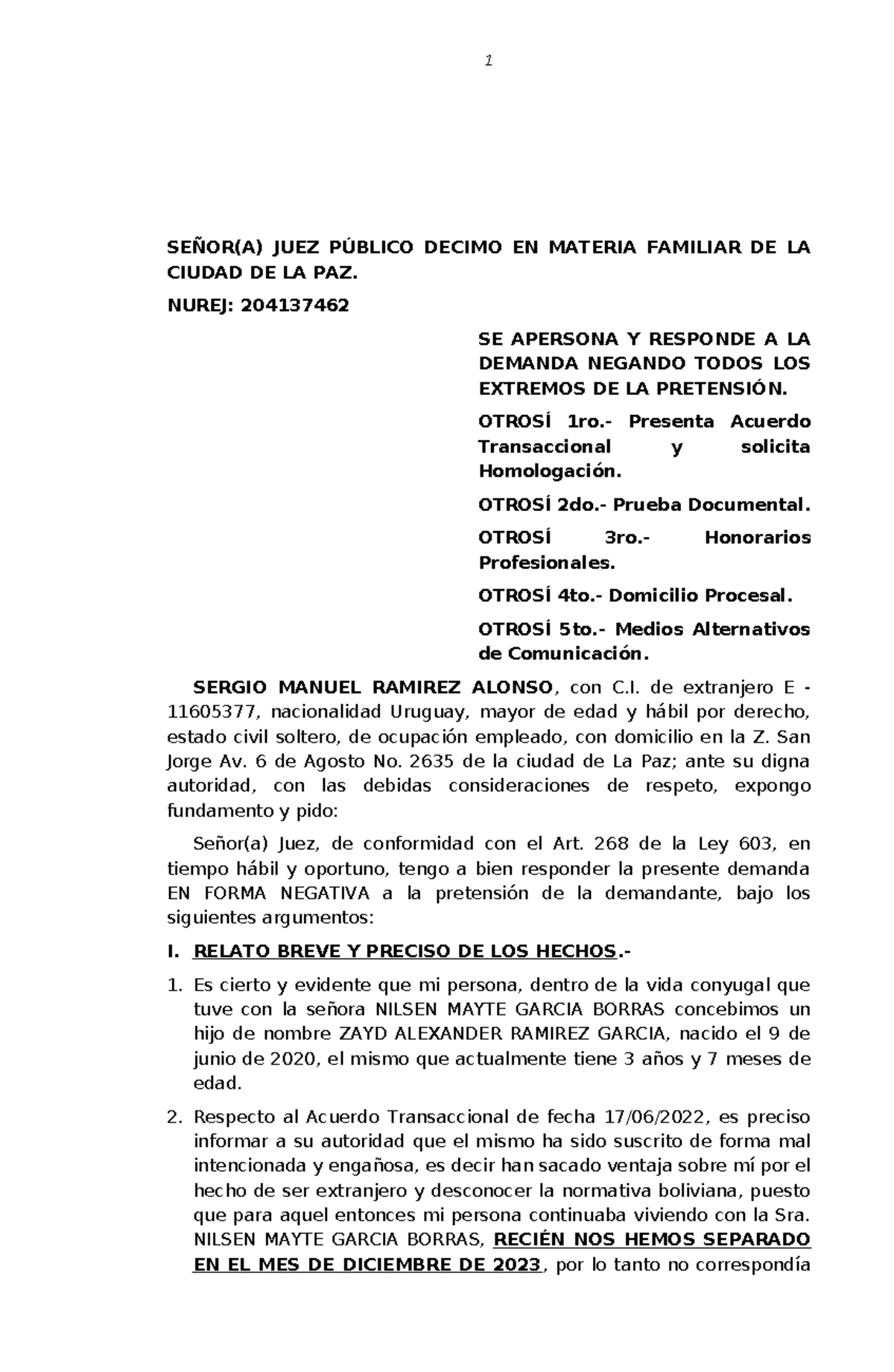 RESP. Asistencia Sergio RAM - SEÑOR(A) JUEZ PÚBLICO DECIMO EN MATERIA ...