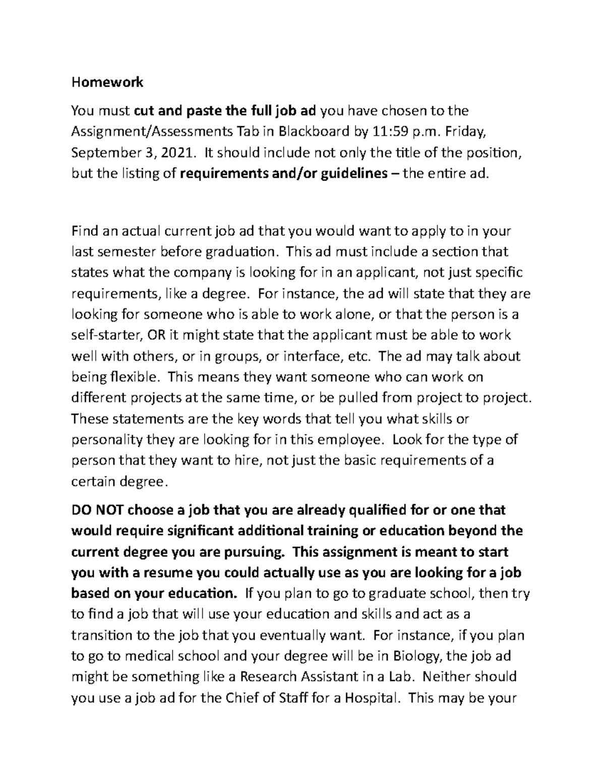 Homework - Job Postings(1) - Homework You must cut and paste the full ...