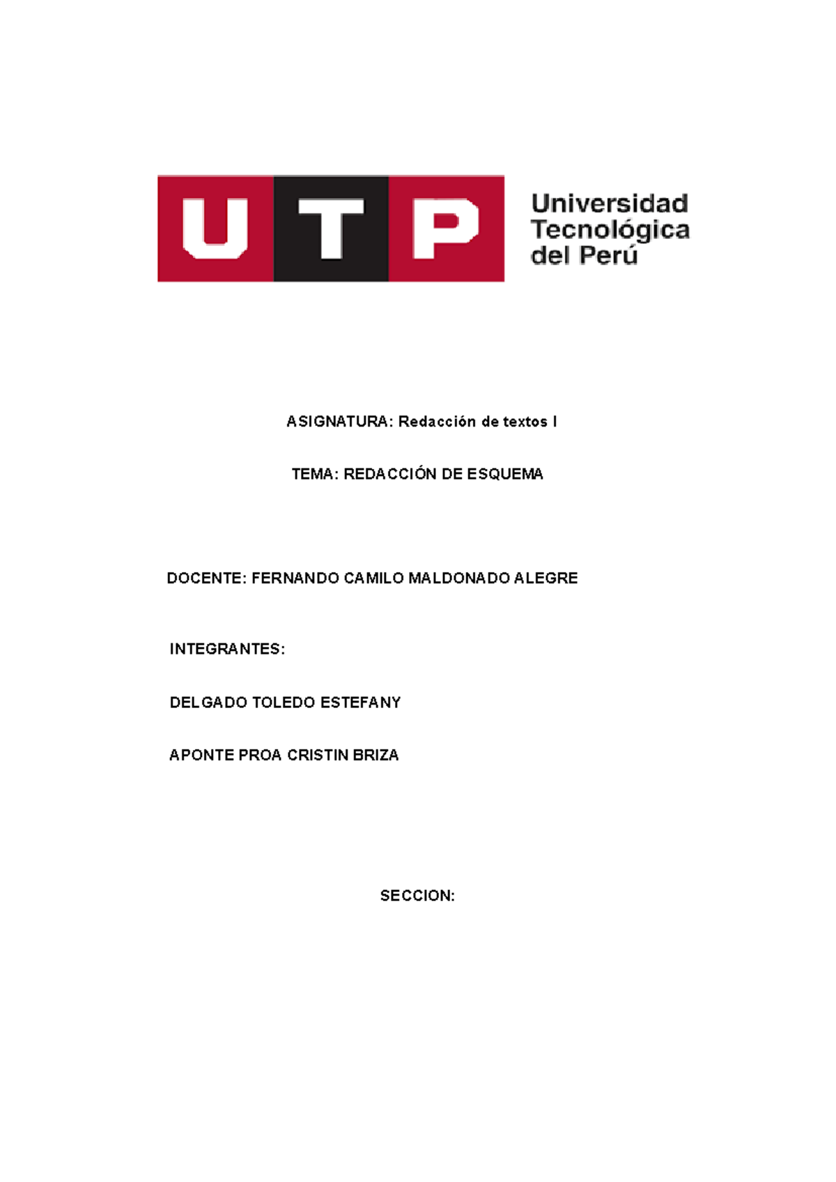 Semana 10 compresionyredaccion - ASIGNATURA: Redacción de textos I TEMA: REDACCIÓN DE ESQUEMA ...
