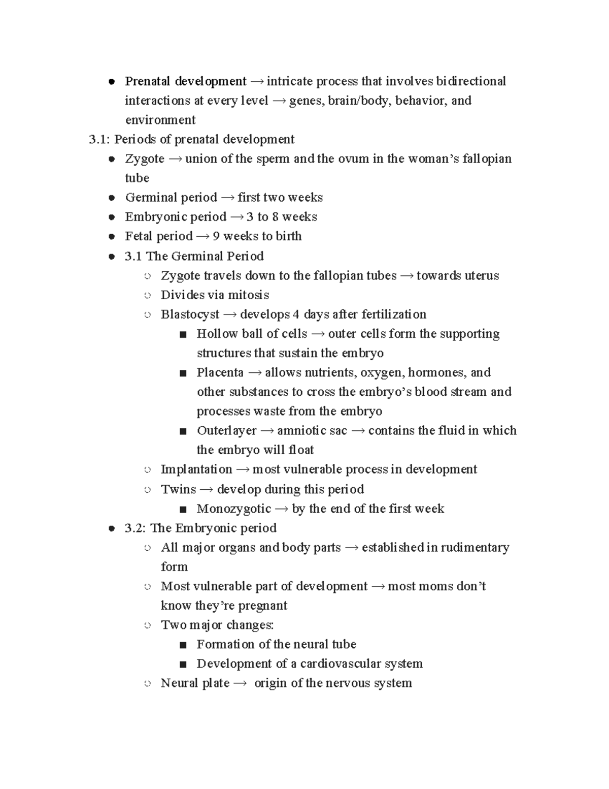 Ch. 3 Prenatal Development, Birth, and the Newborn - Prenatal ...