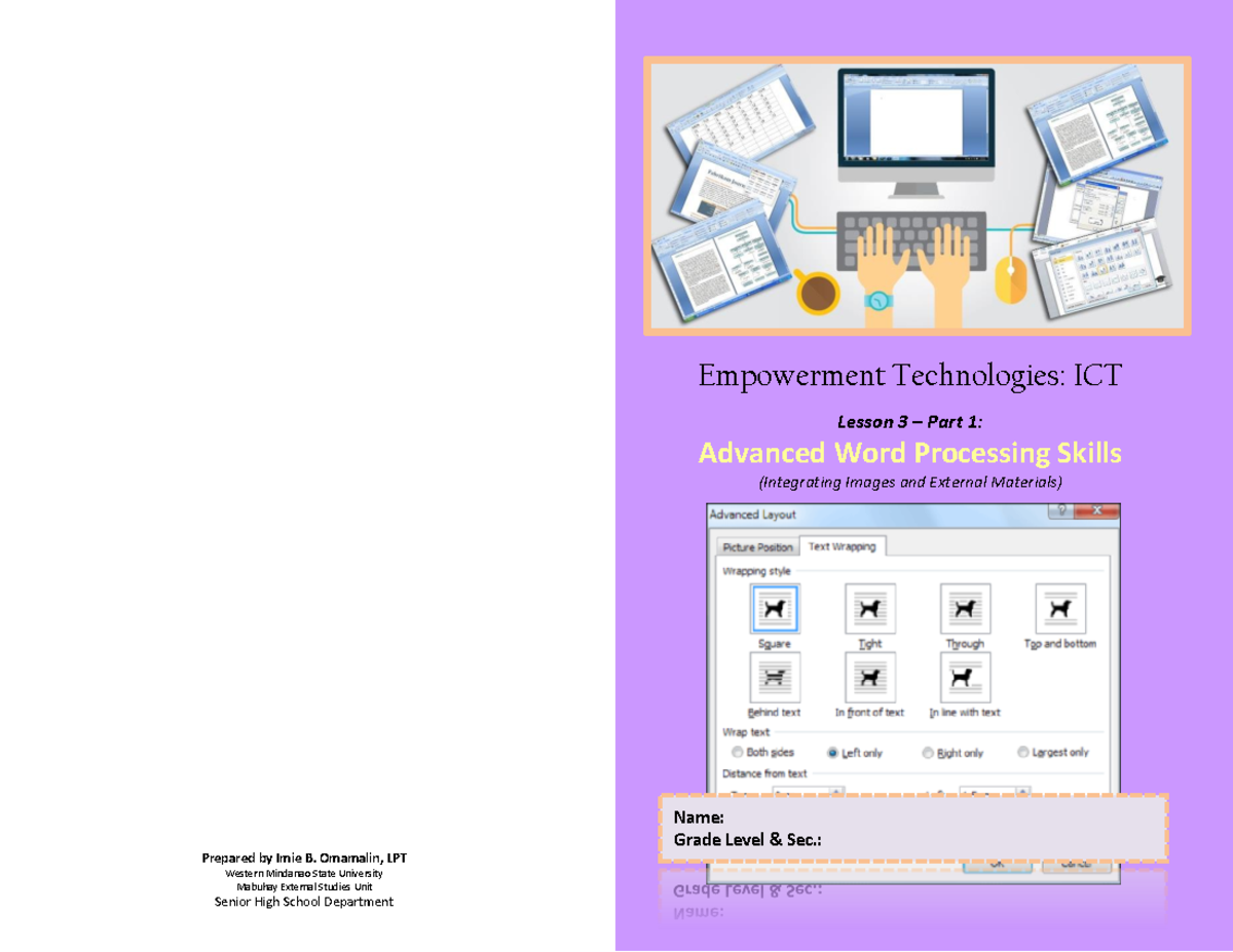 Module 5 WORD PART 3 - NOTES - Empowerment Technologies: ICT Lesson 3 ...