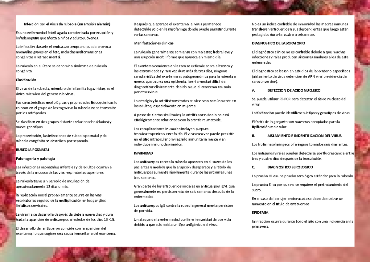 Infección por el virus de rubeola - Infección por el virus de rubeola ...