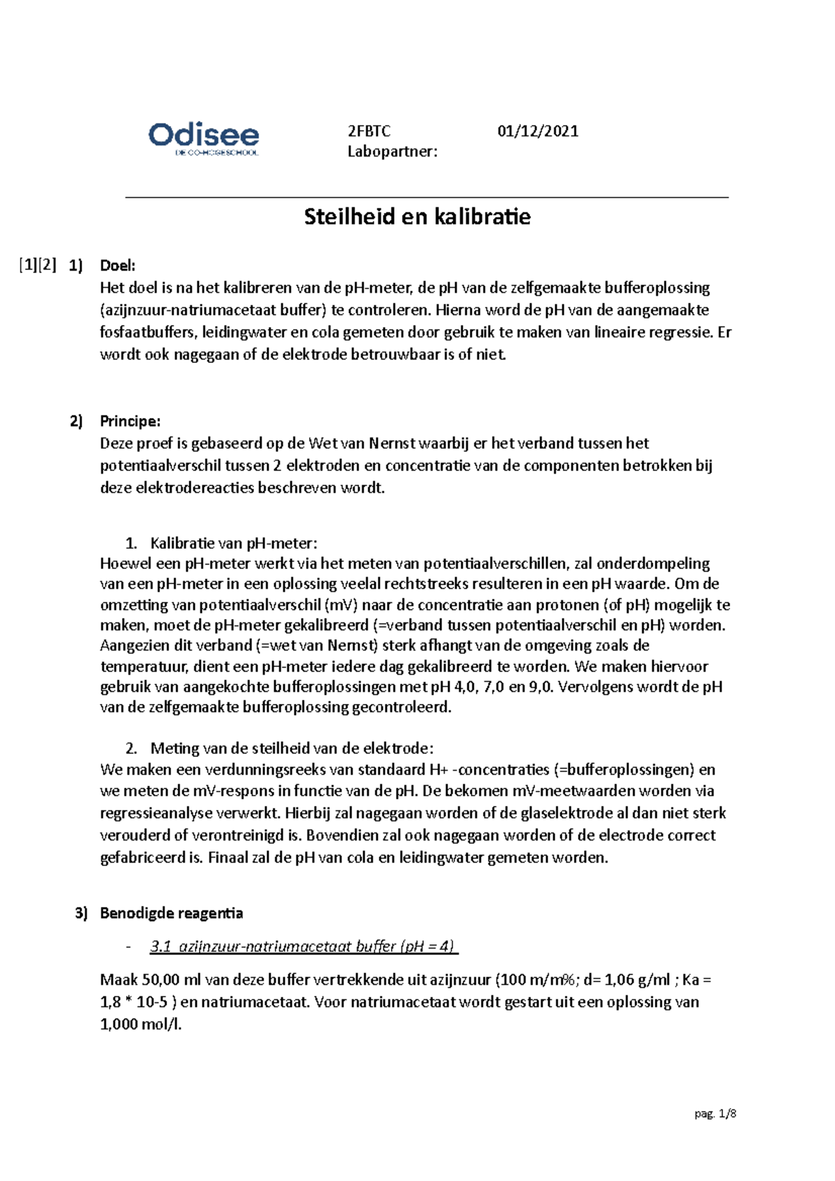 Kalibratie-en-steilheid - 2FBTC 01/12/ Labopartner: Steilheid en ...
