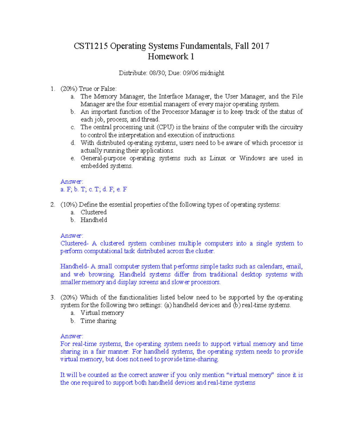 Assignment 1 solution - CST1215 Operating Systems Fundamentals, Fall ...