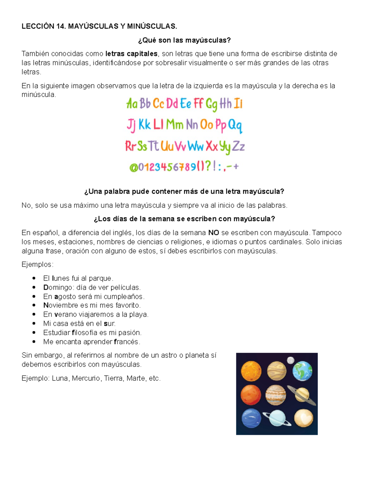 Lección 14 Mayusculas y minusculas - LECCIÓN 14. MAYÚSCULAS Y ...