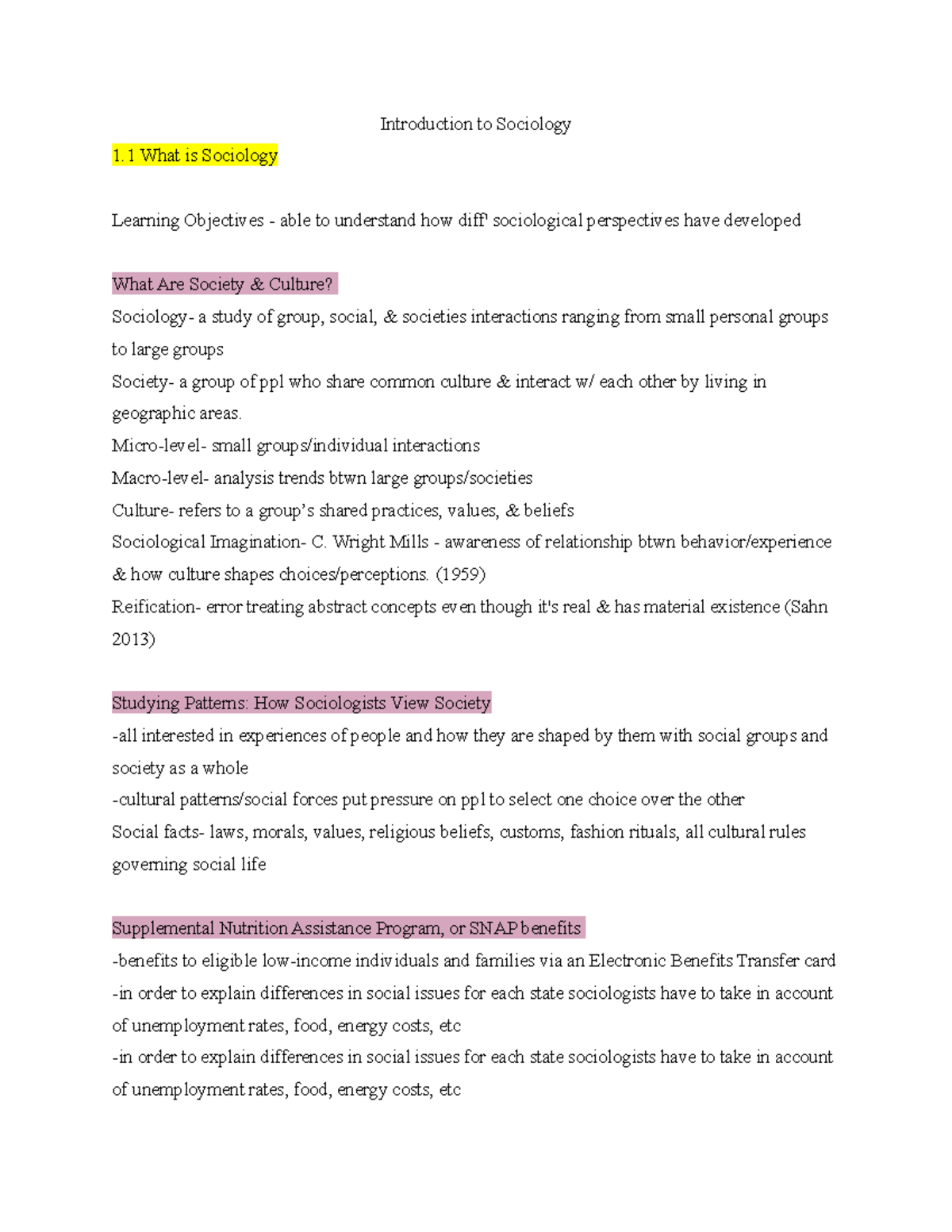 Introduction to Sociology - Micro-level- small groups/individual ...