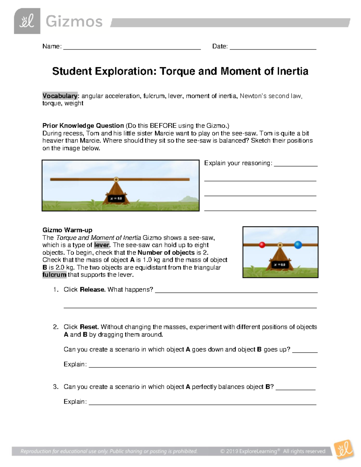 Torque Moment Inertia Se Name