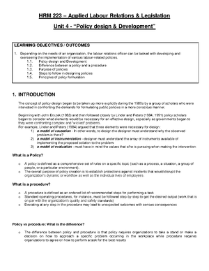 HRM 223 - Class Notes - Unit 3 - (CCMA process) - HRM 223 – Applied ...