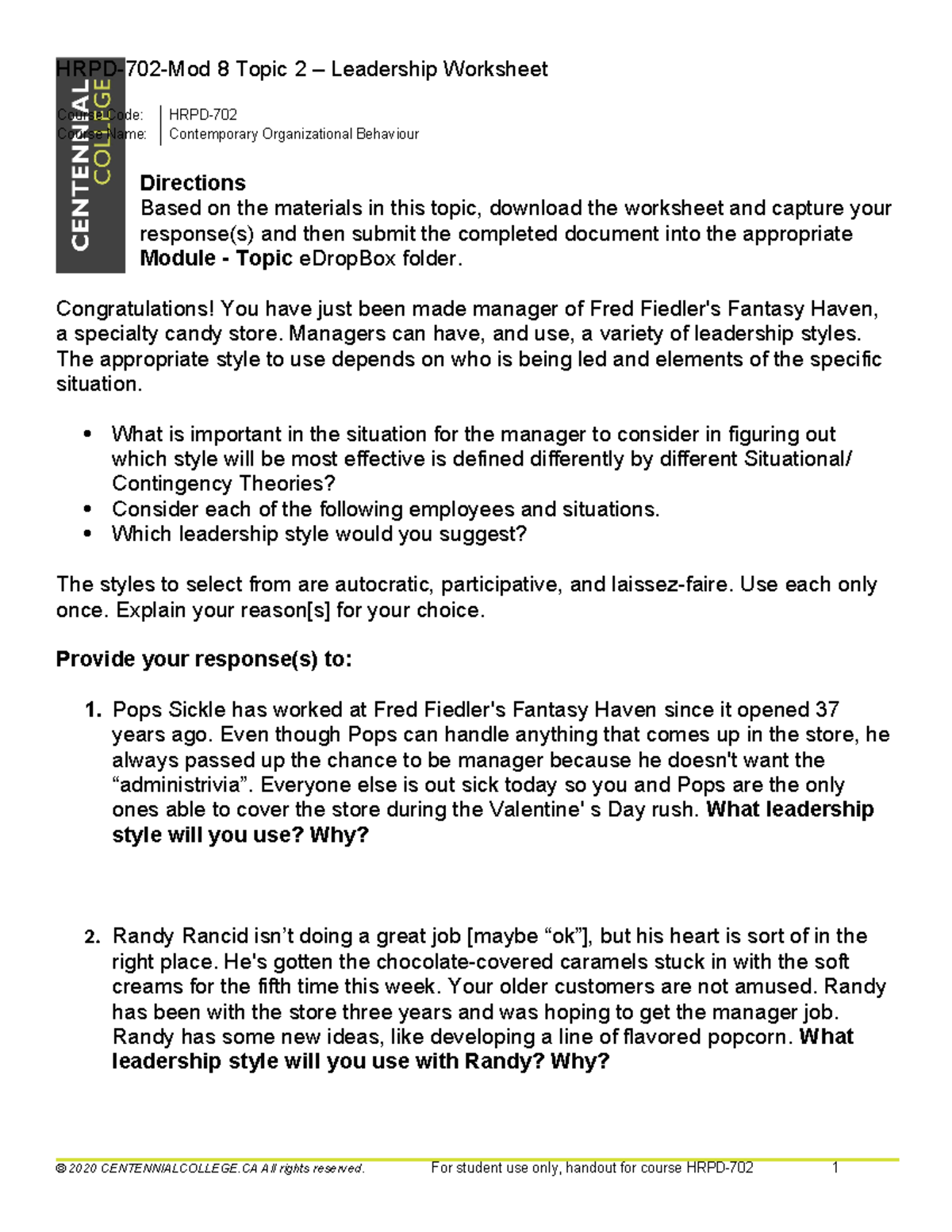 HRPD-702-Mod 8 Topic 2 - Leadership Worksheet - HRPD-702-Mod 8 Topic 2 ...