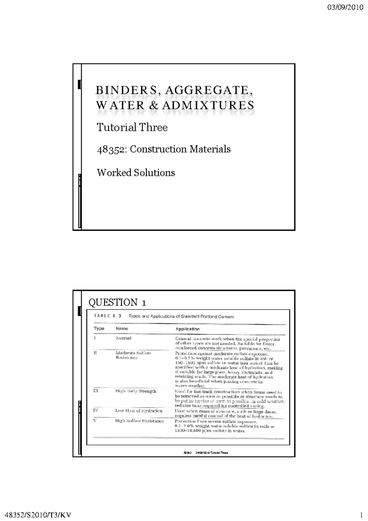 48352 S2010 tutorial 3 worked solutions 2 slides - BINDERS, AGGREGATE ...