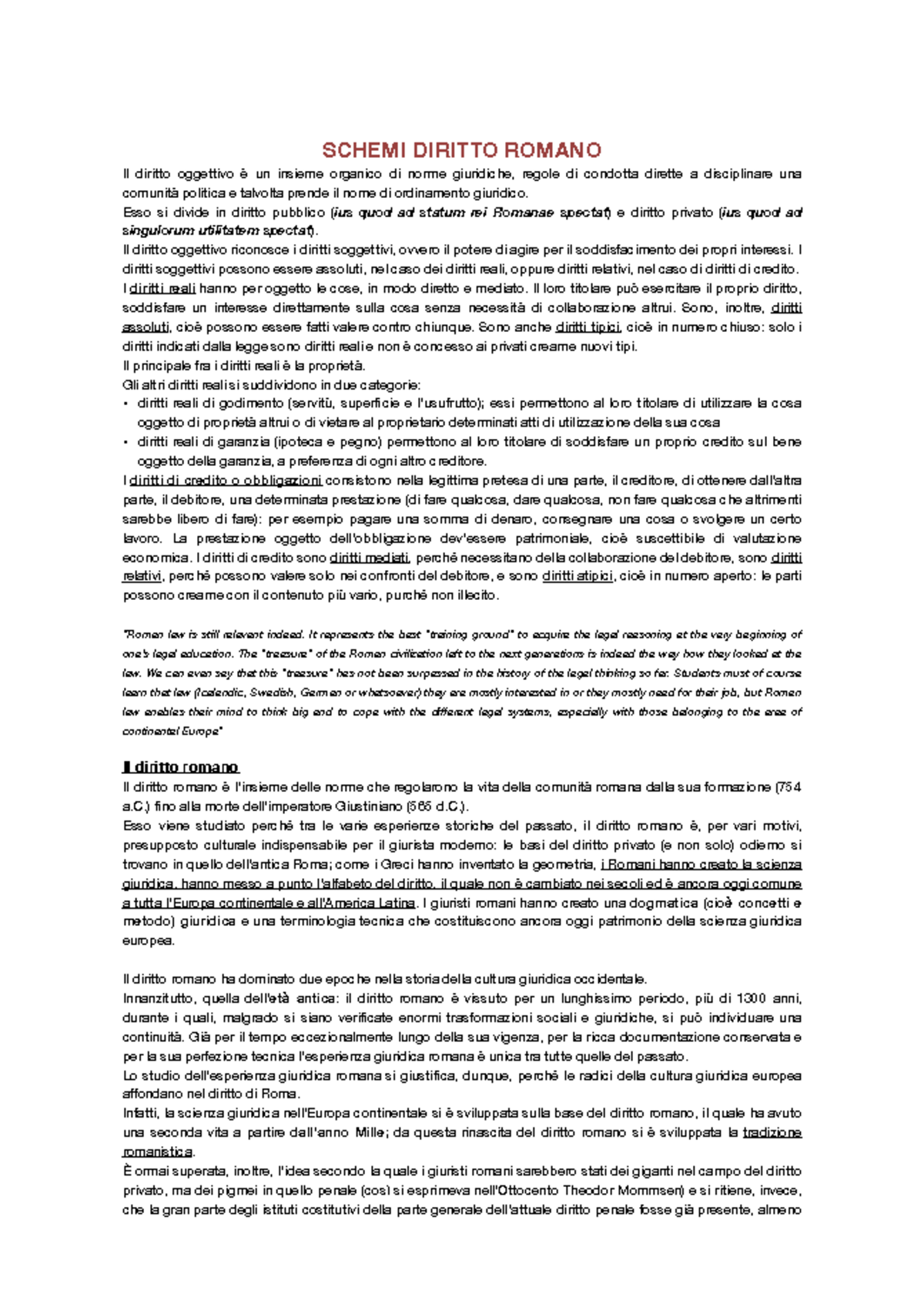 Schemi diritto romano - libro e appunti - SCHEMI DIRITTO ROMANO Il ...
