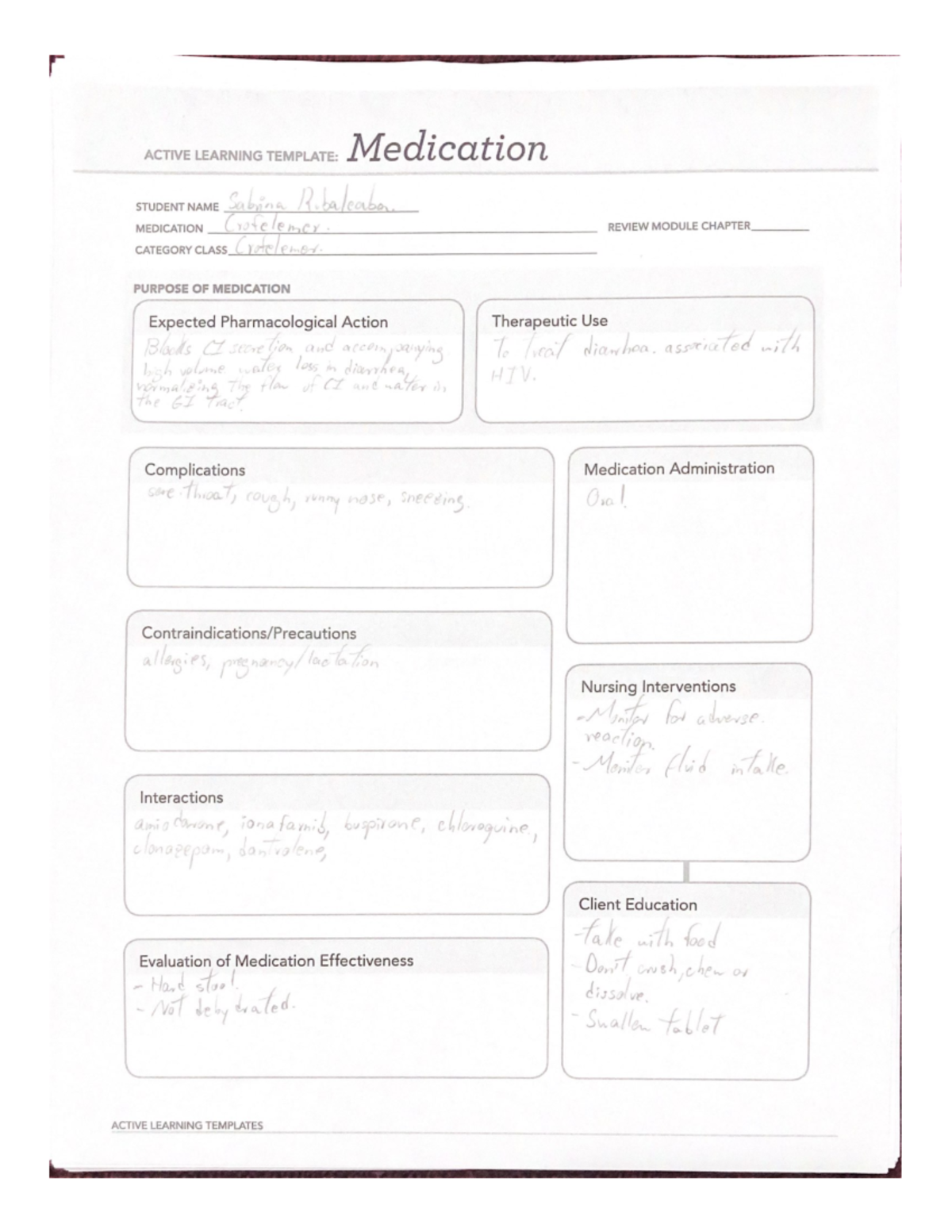 Medication 3 - for pharm - BMS 620 - Studocu