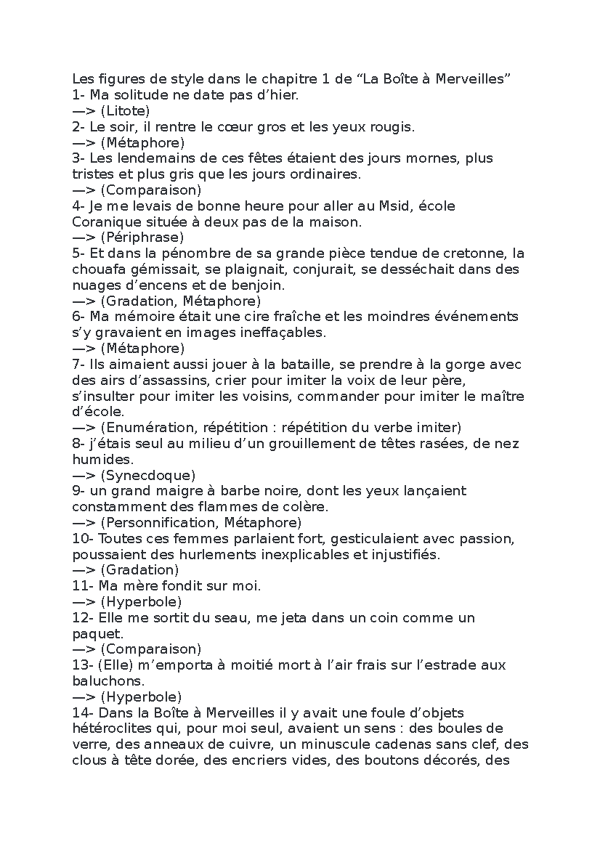 Les figures de style dans le chapitre 1 de correc - —> (Litote) 2- Le ...
