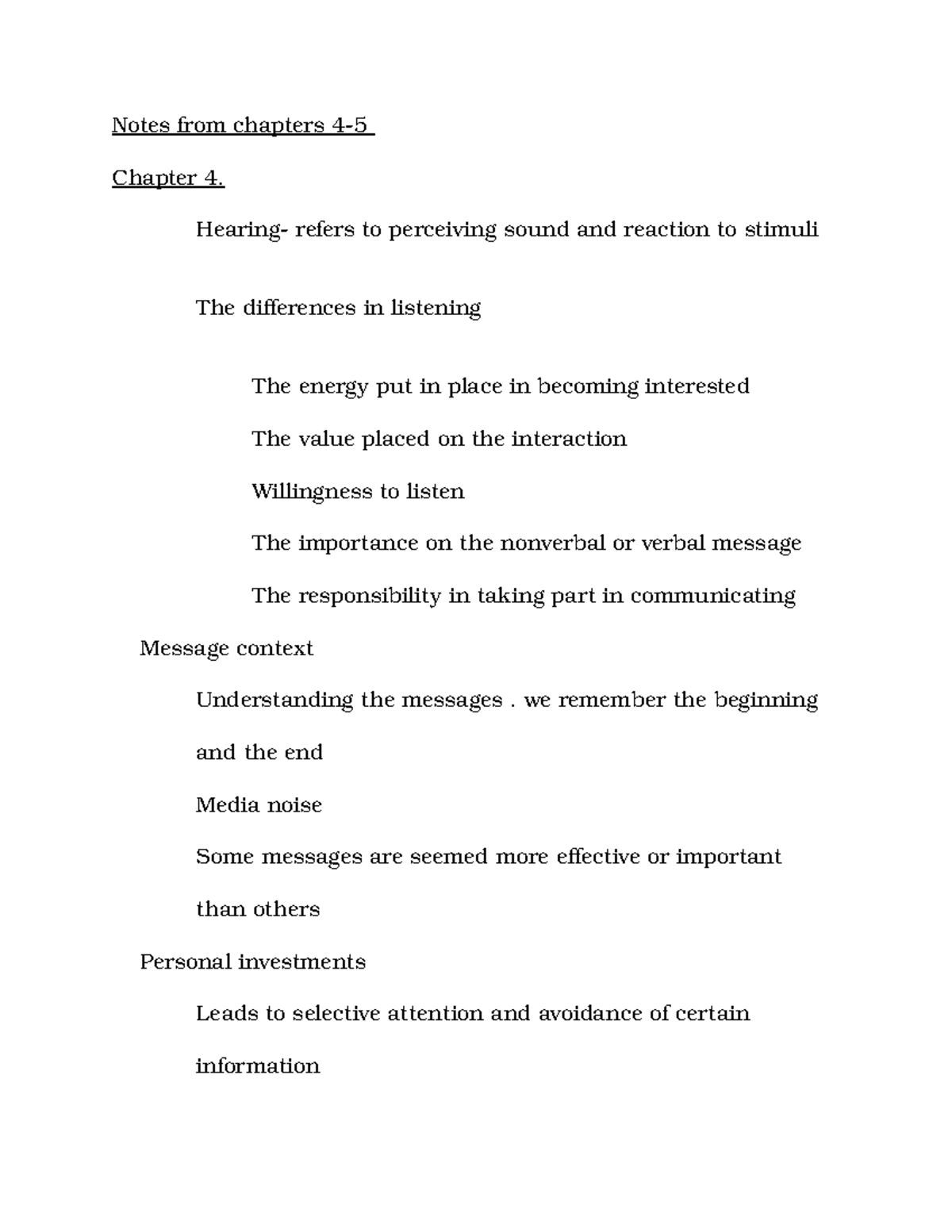 Com 101 chapter 4-5 - Lecture notes 4-5 - Not esf r om chapt er s45 ...