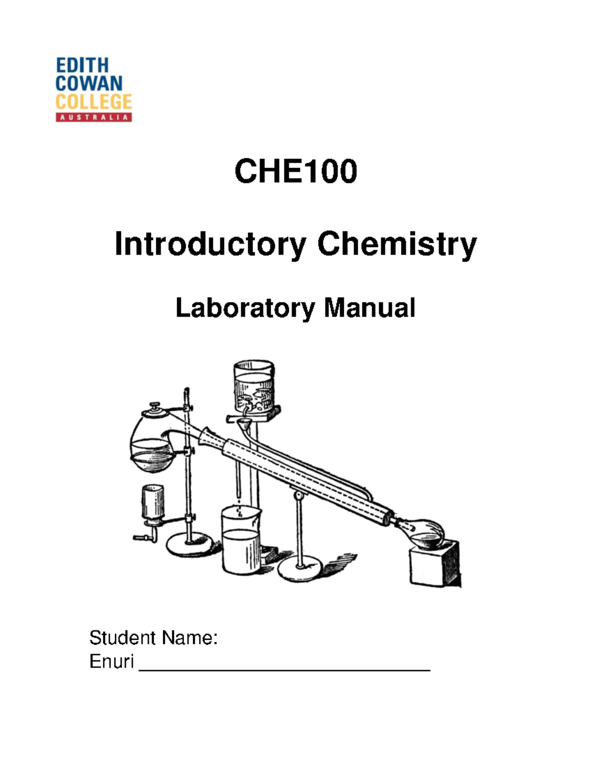 CHE100 Laboratory Manual 2022 - CHE Introductory Chemistry Laboratory ...