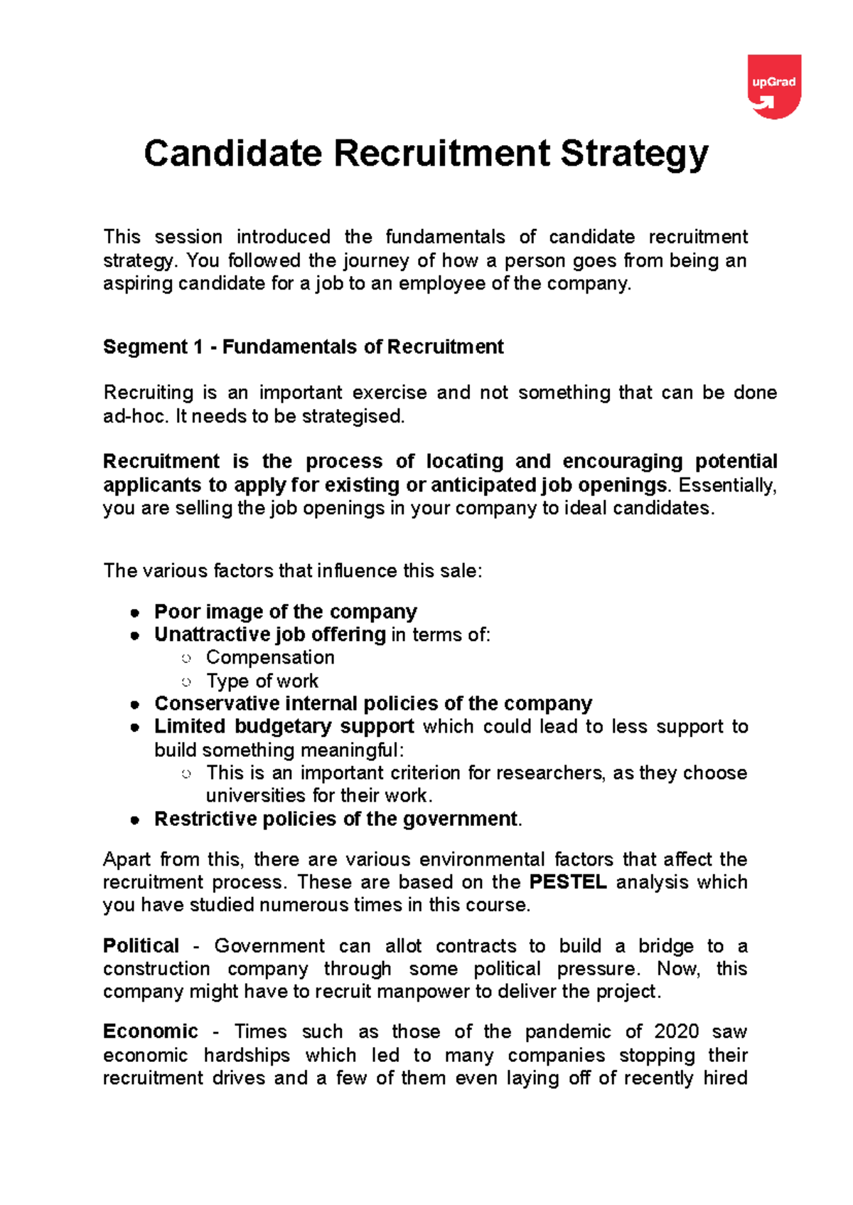 Candidate+Recruitment+Strategy+-+Session+Summary - Candidate ...