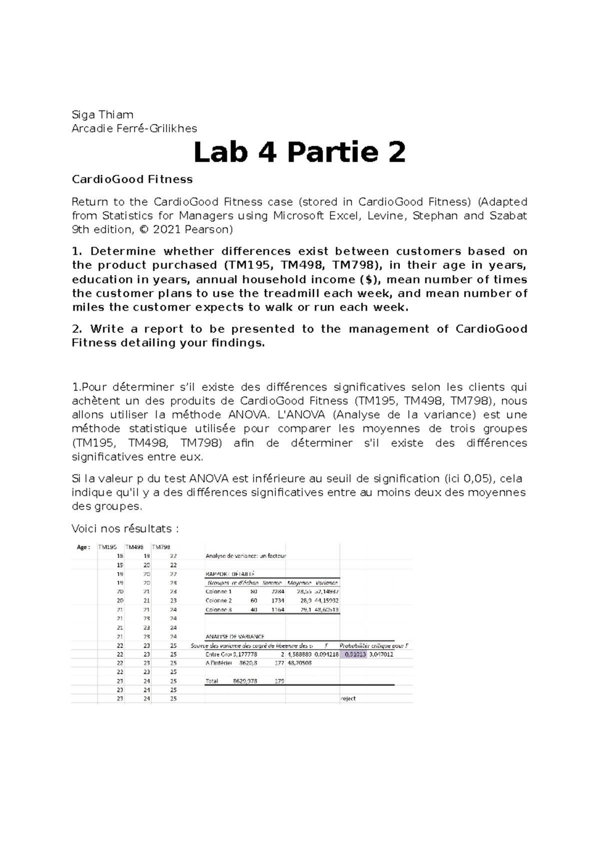 Lab 4 Partie 2 - Siga Thiam Arcadie Ferré-Grilikhes Lab 4 Partie 2 CardioGood Fitness Return to ...