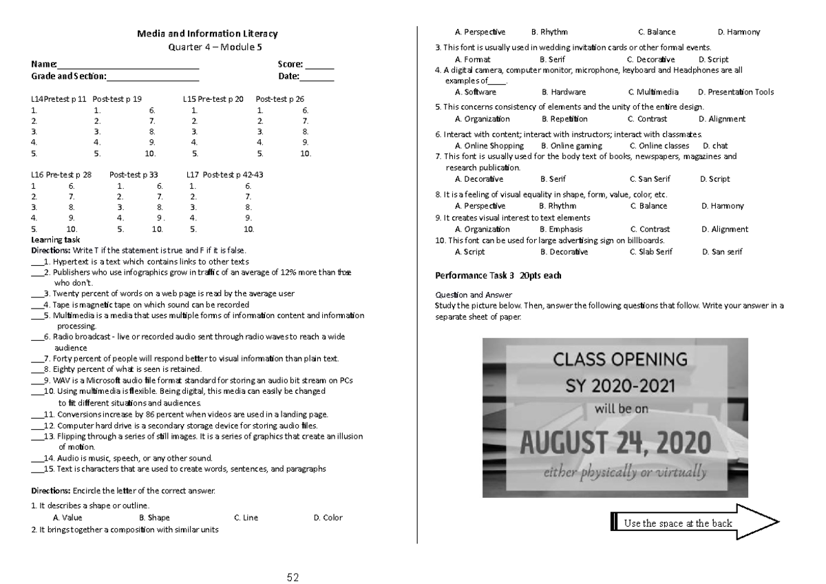 Media and Information Literacy - Media and Information Literacy Quarter ...