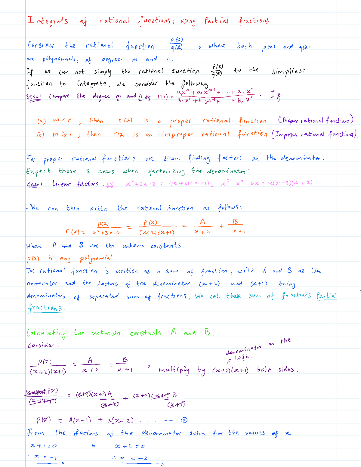 Math 196 Integrals of rational fractions - MATH140 - Studocu